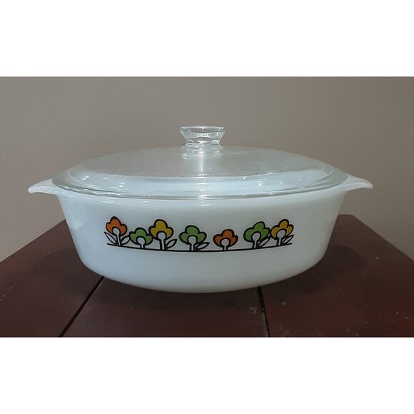 Fire King | Dining | Vintage Fire King 5 Quart Covered Casserole Dish ...